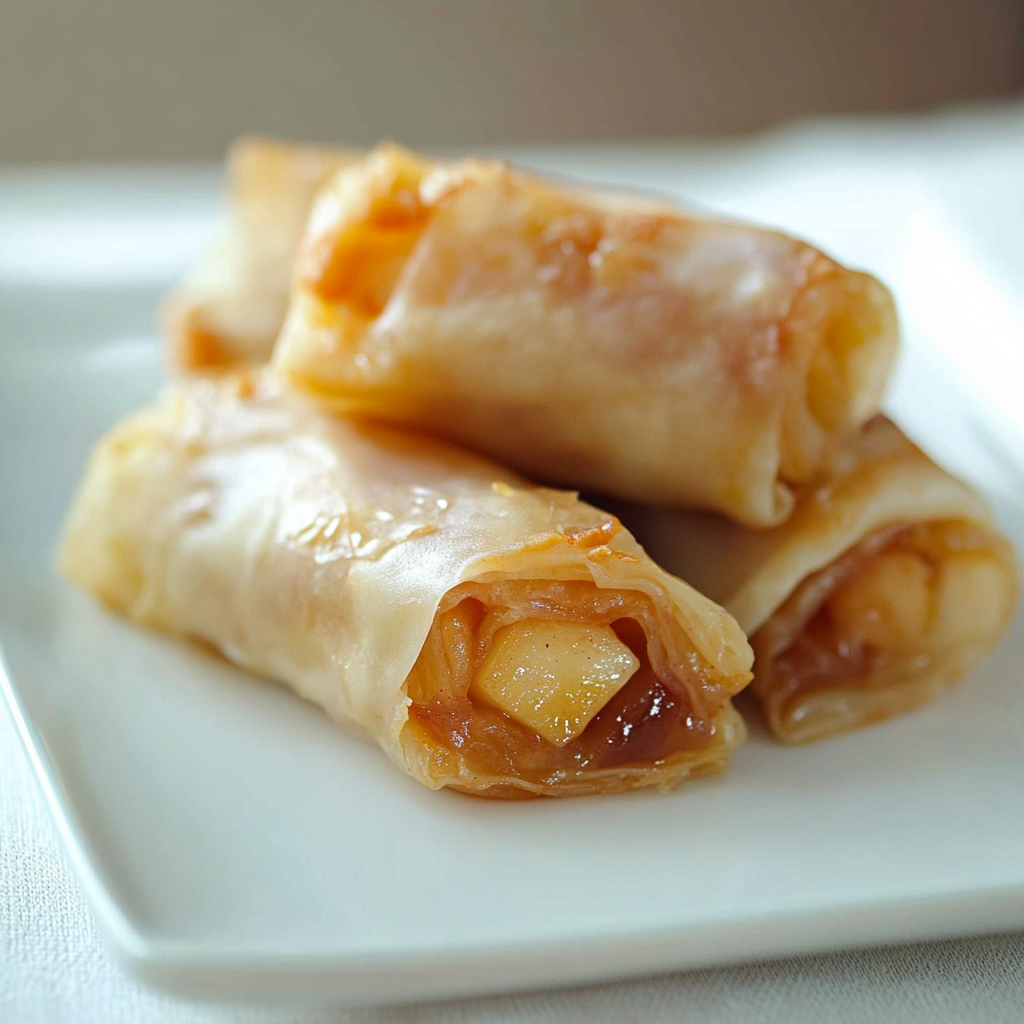 Baked Apple Pie Rice Paper Rolls
