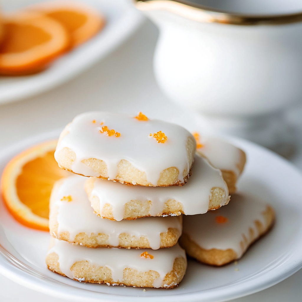 Cardamom Shortbread Cookies with Orange Glaze