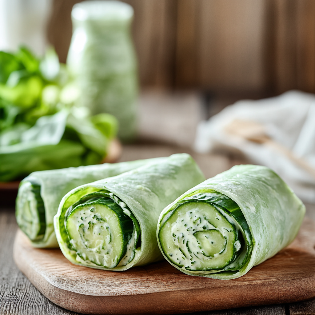Cucumber Wraps with Green Goddess Dressing