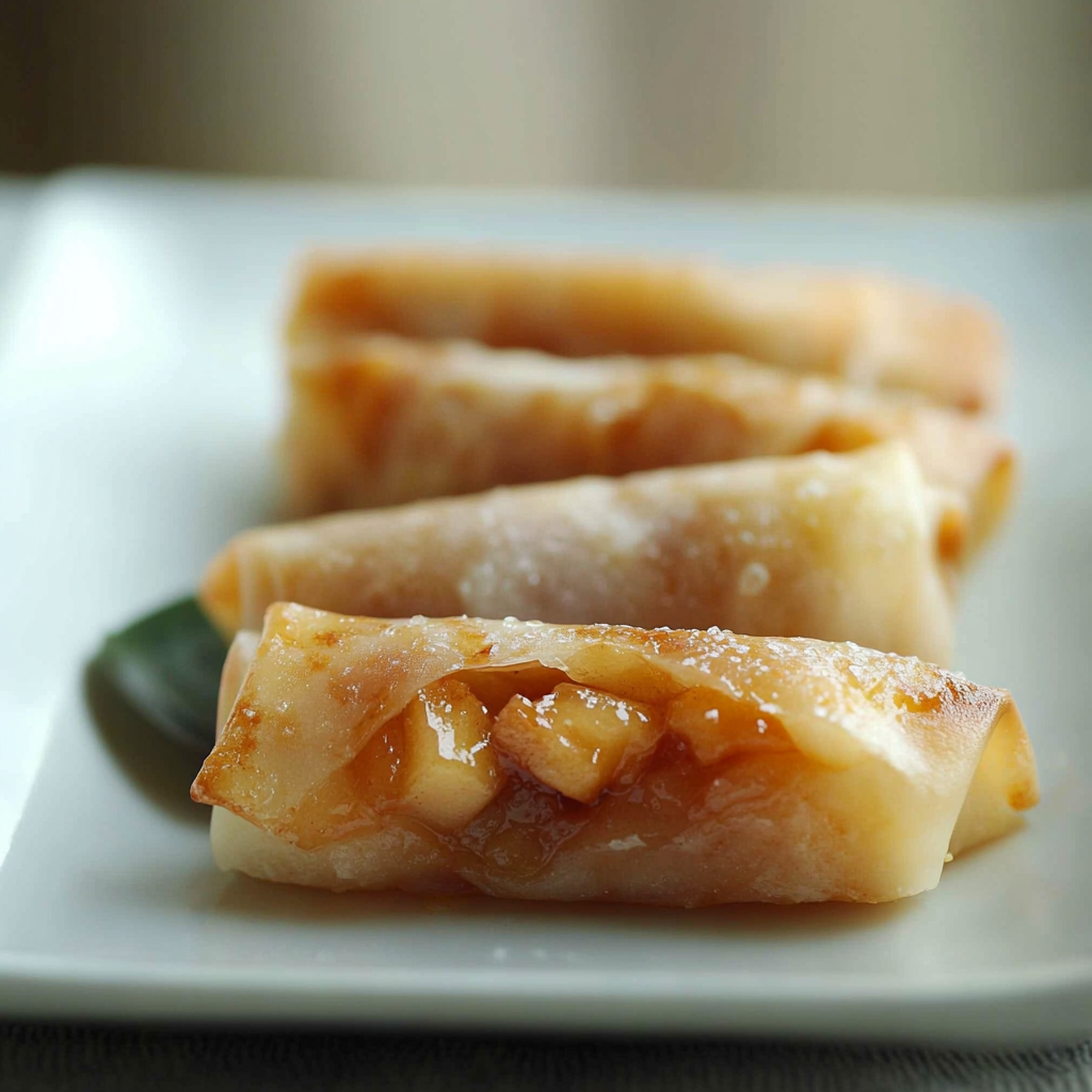 Baked Apple Pie Rice Paper Rolls