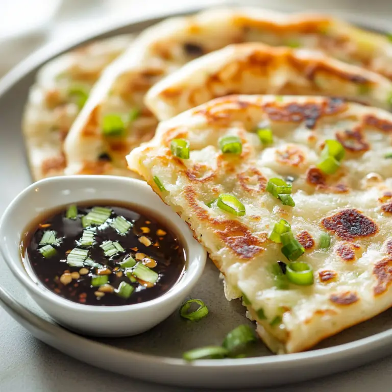 Scallion Pancakes with Dipping Sauce aka Cong You Bing
