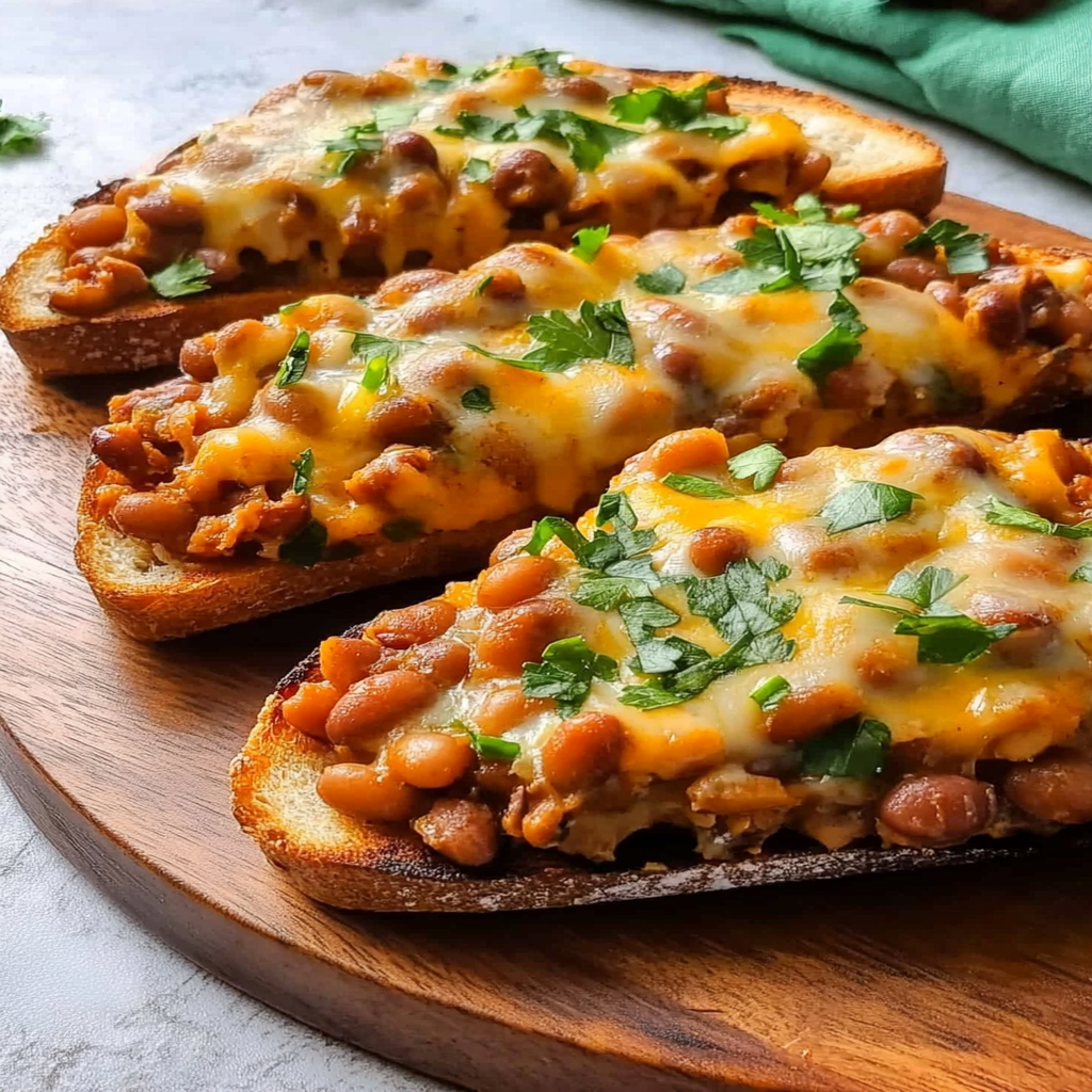 Cheesy Masala Beans on Toast