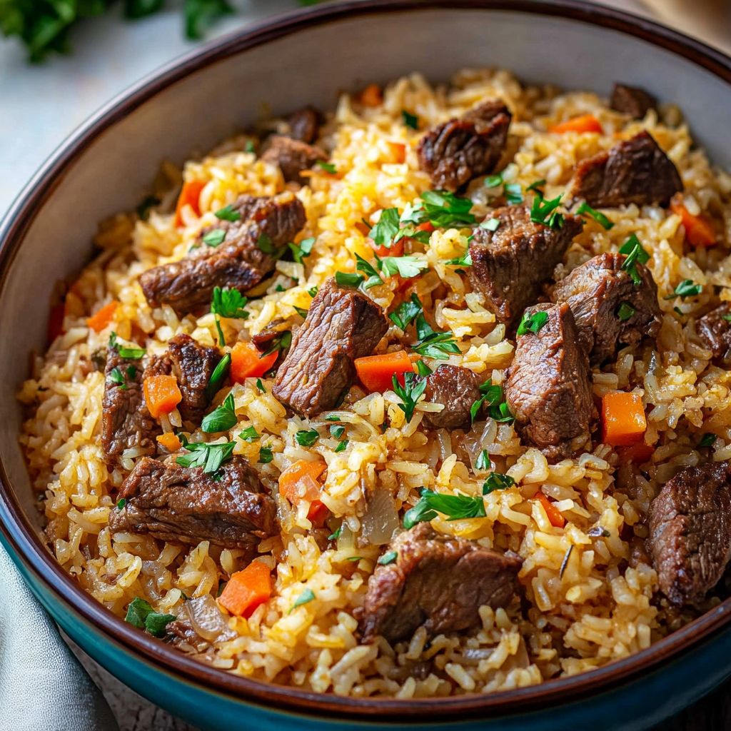 Beef Plov Recipe (Beef Rice Pilaf)