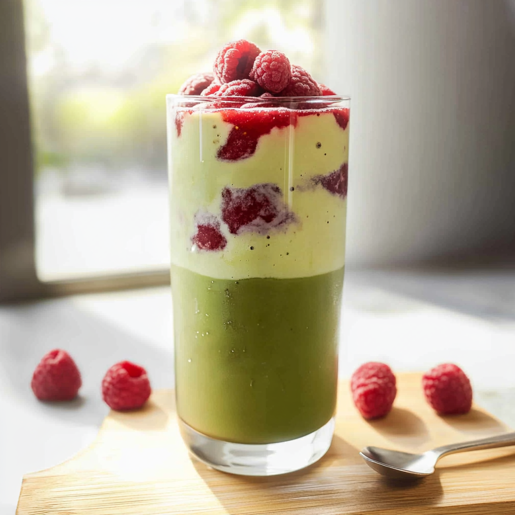 Iced Raspberry Vanilla Matcha Latte