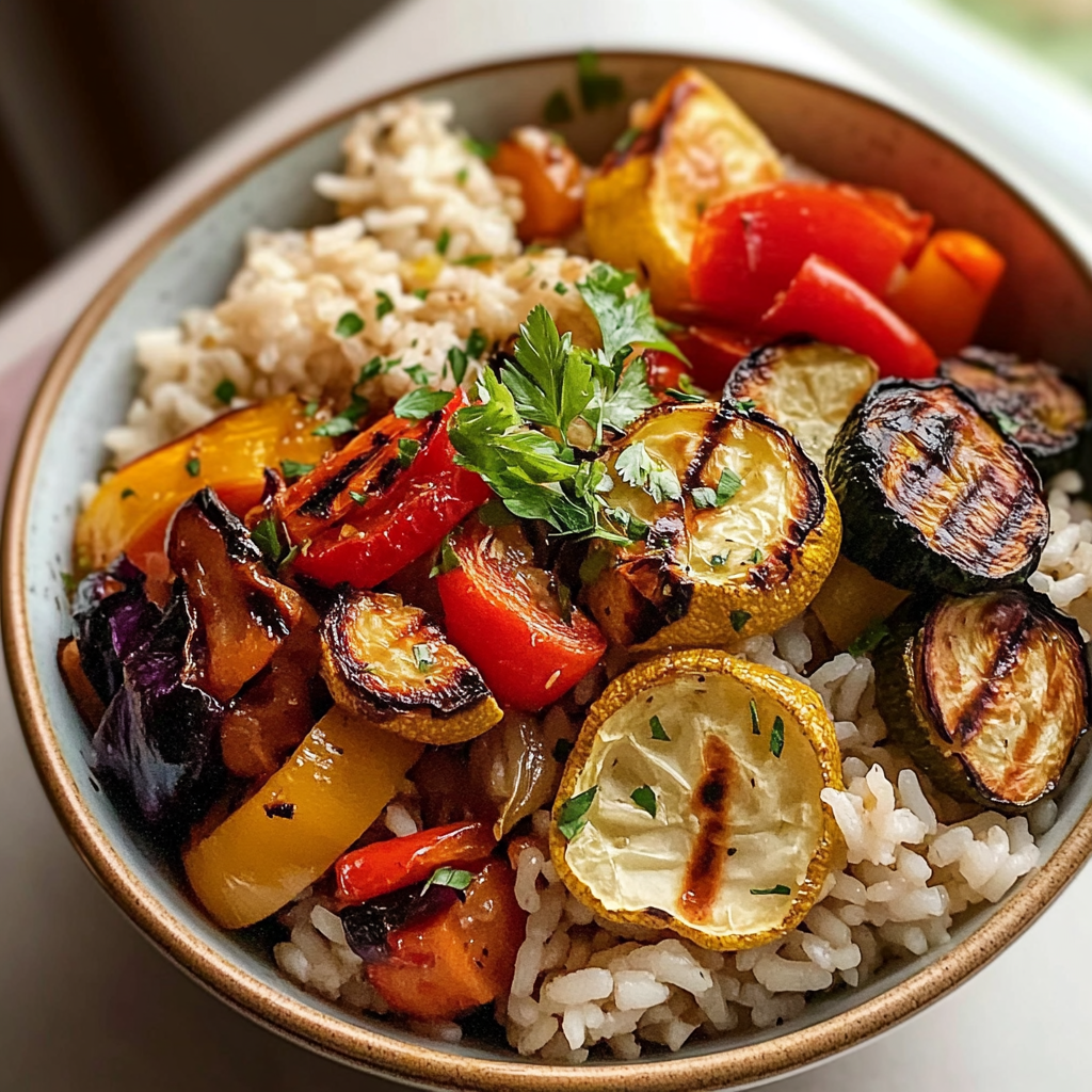 Roasted Vegetable Rice Bowl