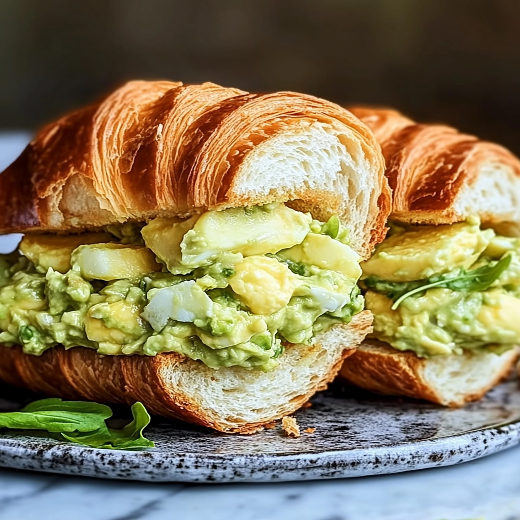 Avocado Egg Salad Croissant Sandwiches