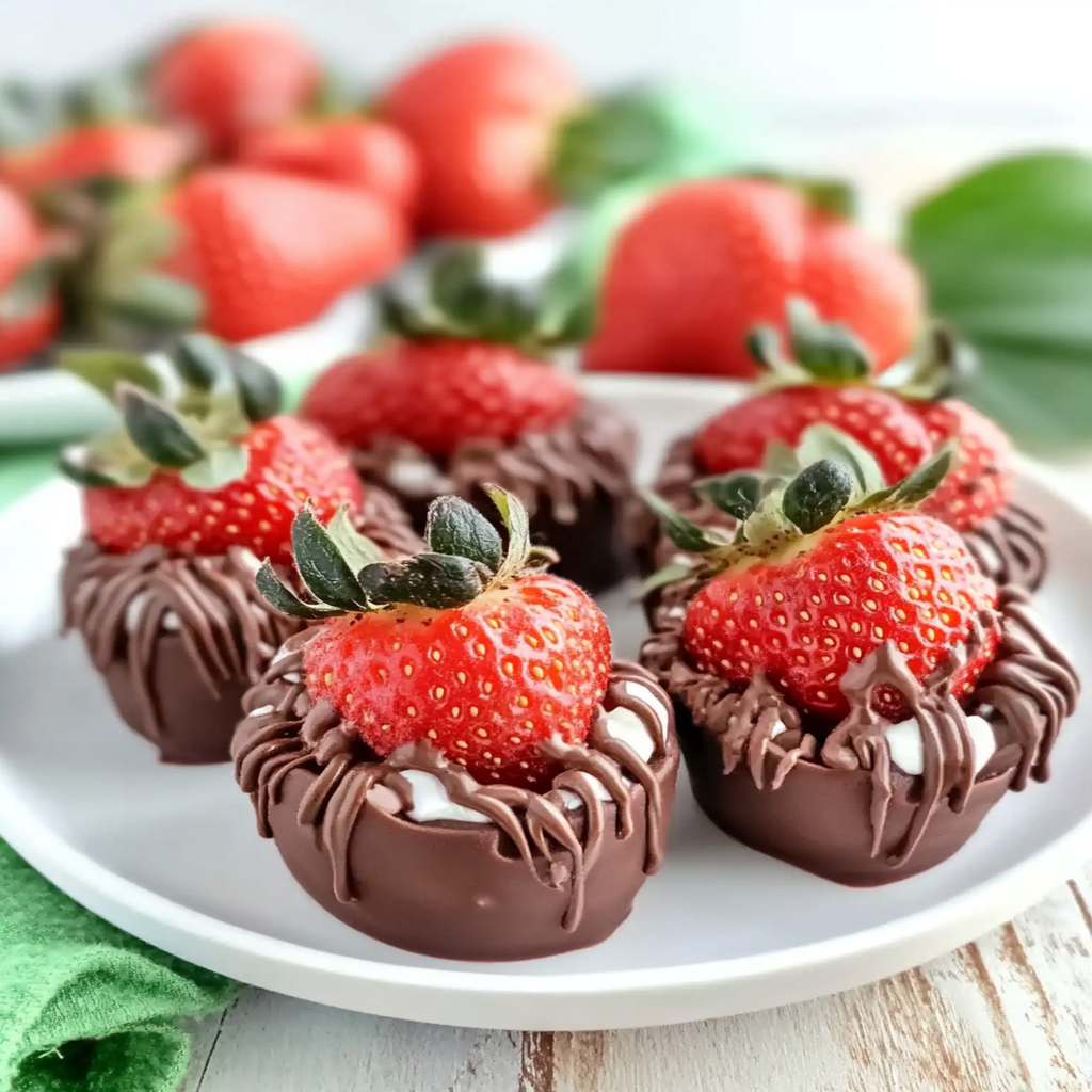 Chocolate Cheesecake Stuffed Strawberries