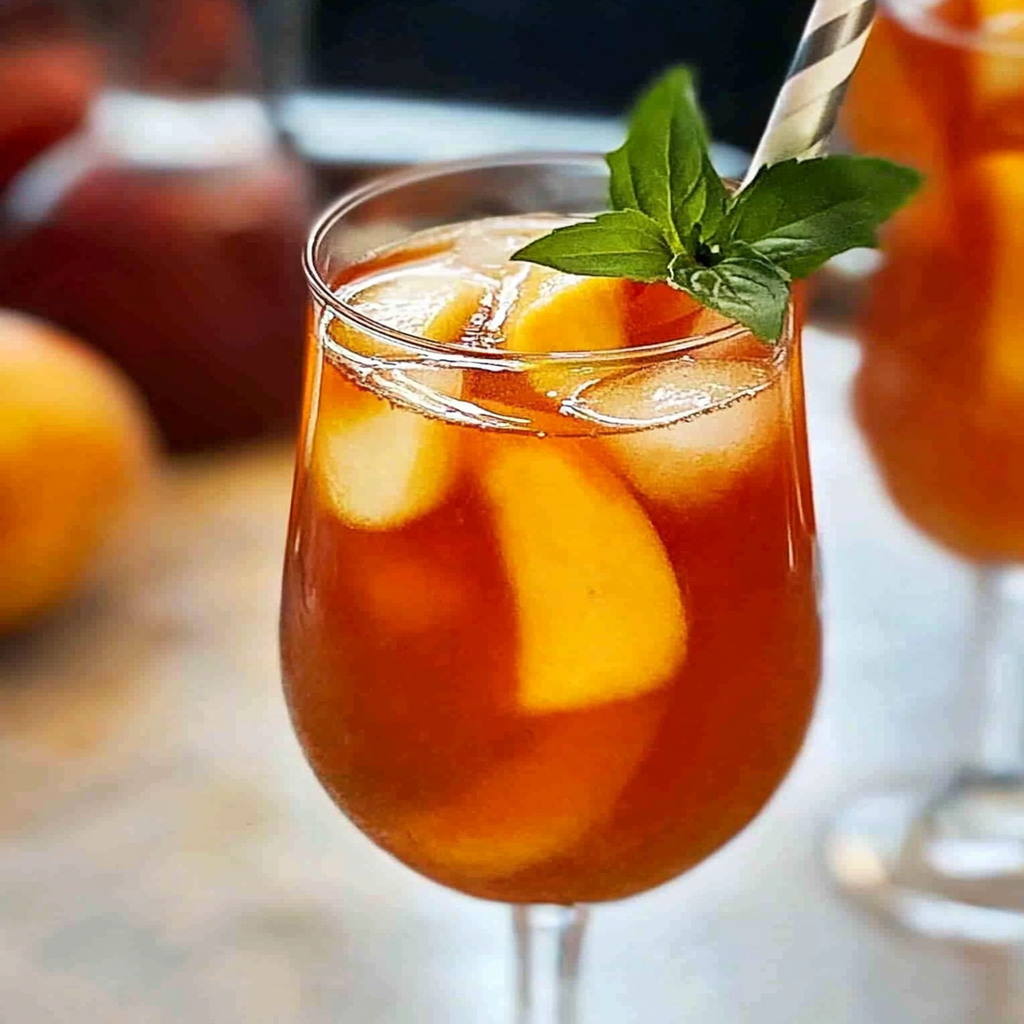 Cool & Refreshing Olive Garden Peach Bellini Tea Copycat