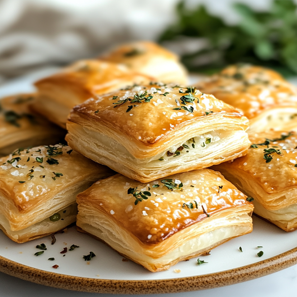 Herb and Cheese Stuffed Puff Pastry Bites