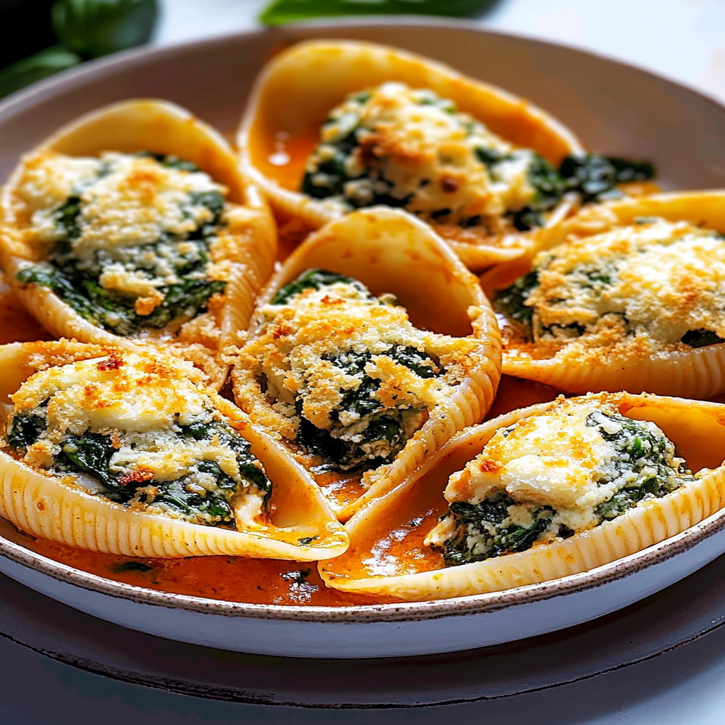 Irresistible Spinach Ricotta Stuffed Shells with Basil Vodka Sauce