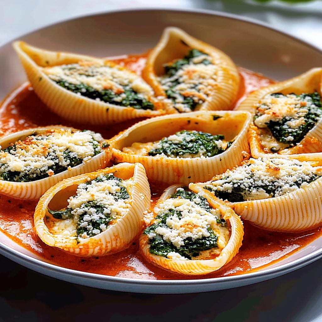 Irresistible Spinach Ricotta Stuffed Shells with Basil Vodka Sauce