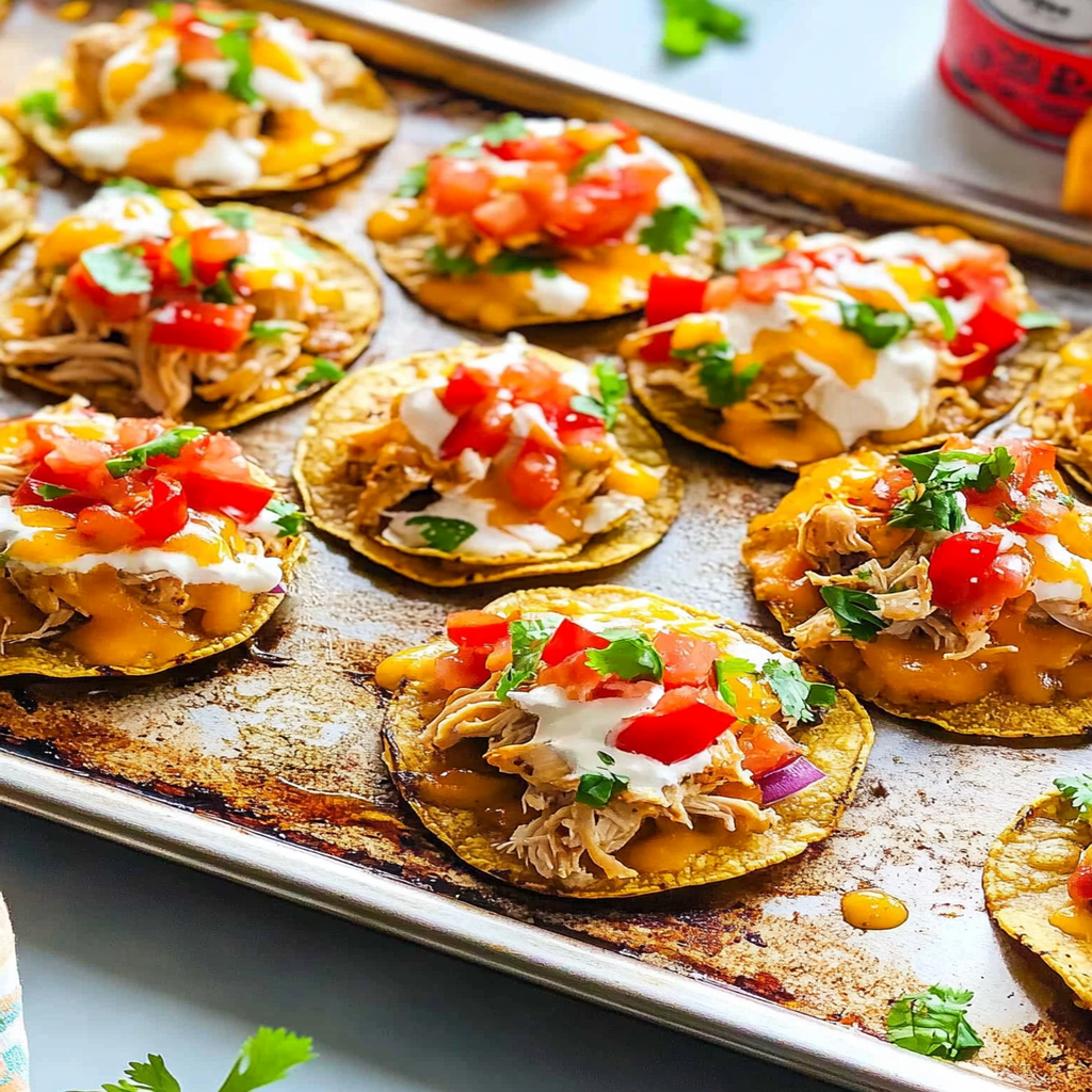 Mini Sheet Pan Chicken Tostadas
