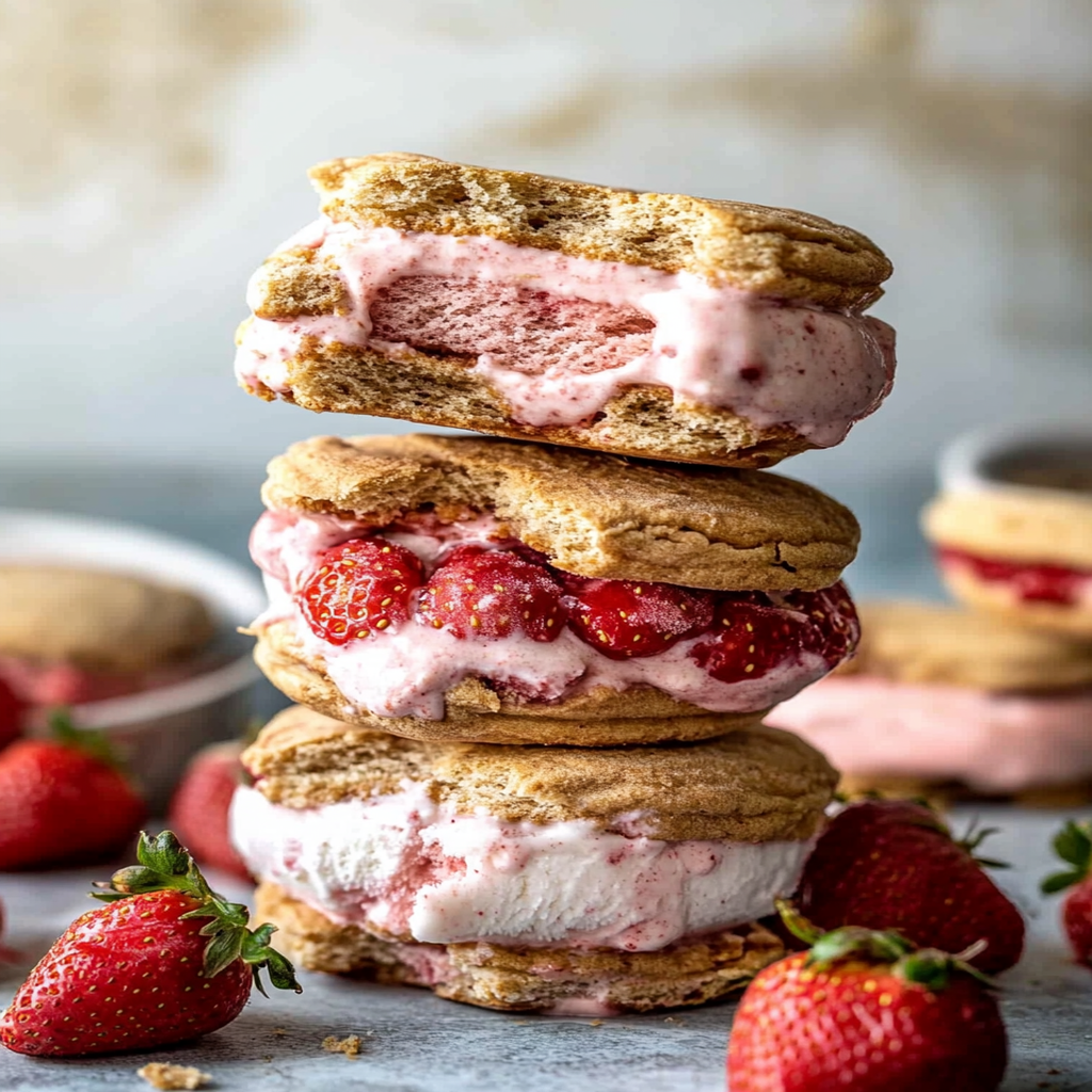 Strawberry Ice Cream Sandwiches