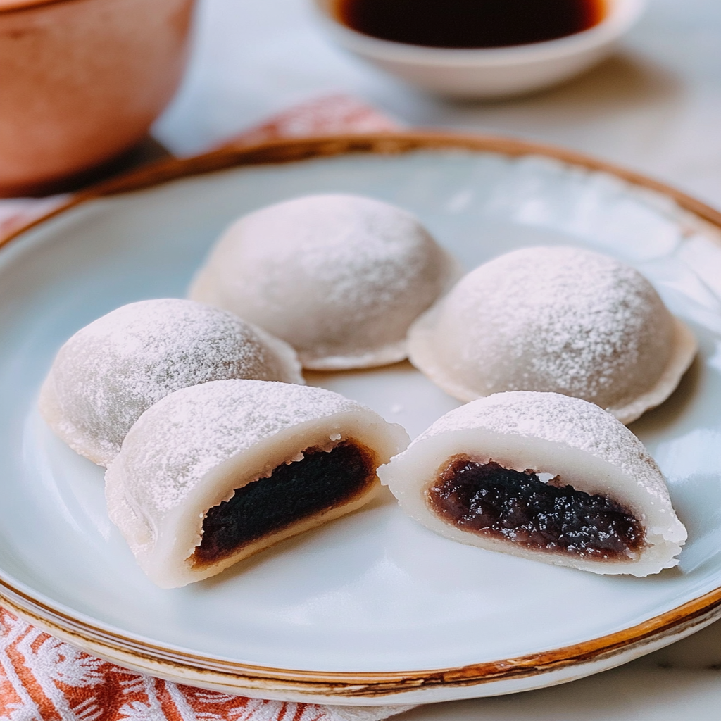 Sweet Red Bean Mochi Dessert