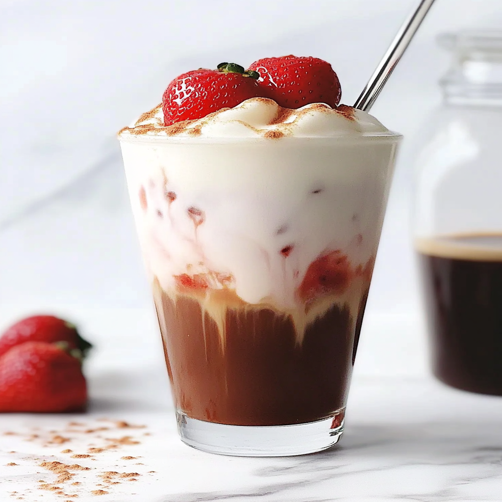 Iced Strawberry Latte (Strawberry Coffee)