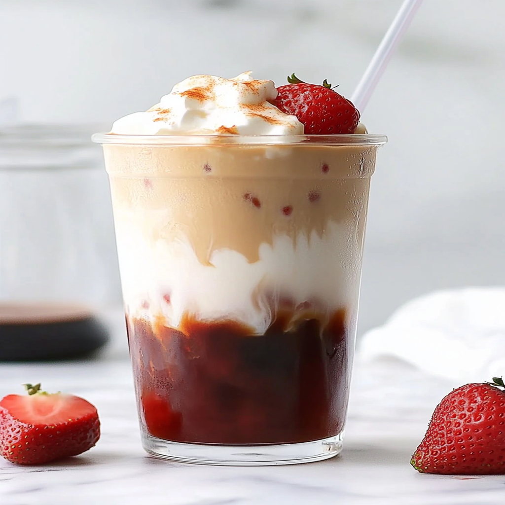 Iced Strawberry Latte (Strawberry Coffee)