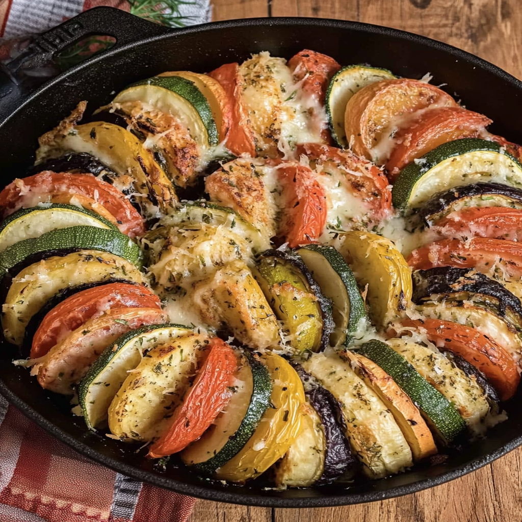 Layered Roasted Vegetables with Parmesan