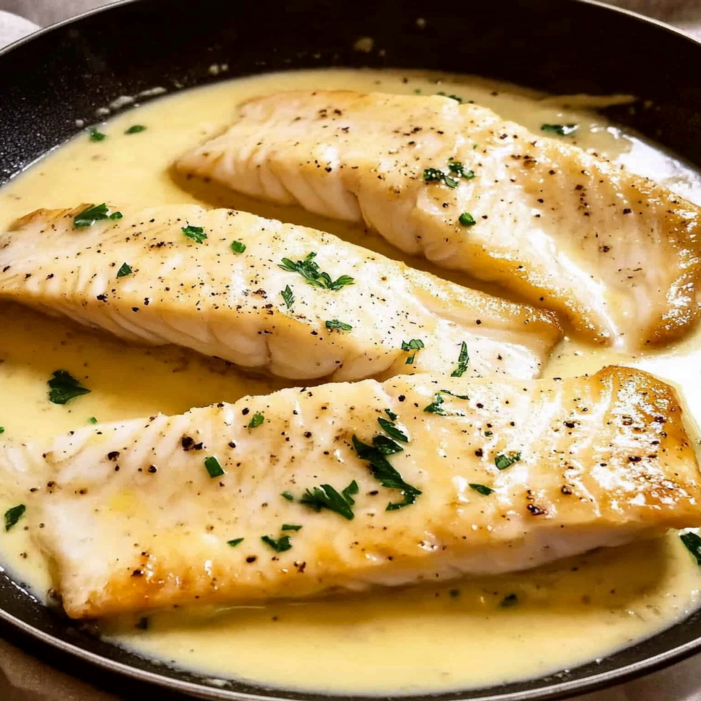 Simple Poached Fish with White Wine Sauce