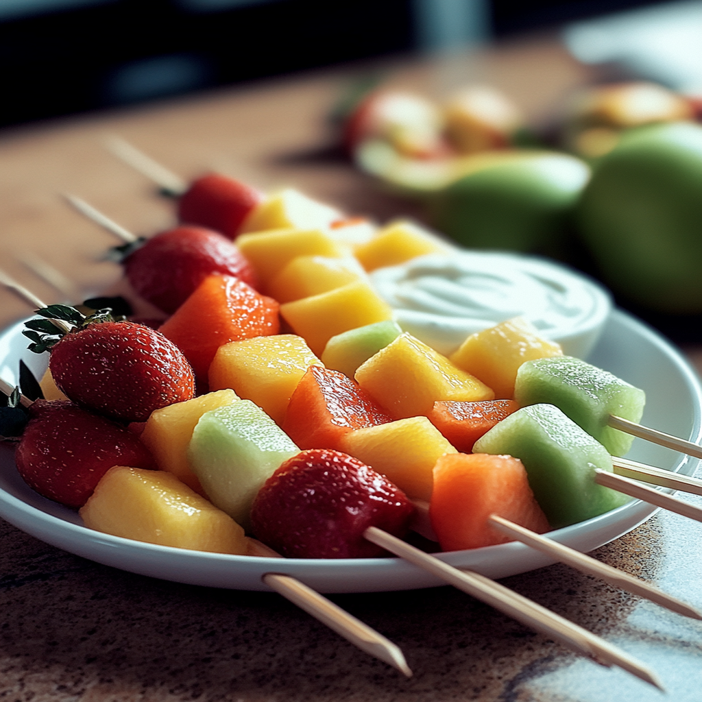Fruit Kabobs with Yogurt Dip