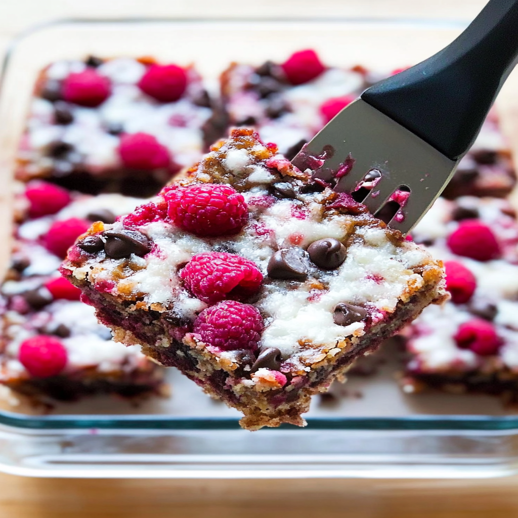 Raspberry Chocolate Chip Magic Squares