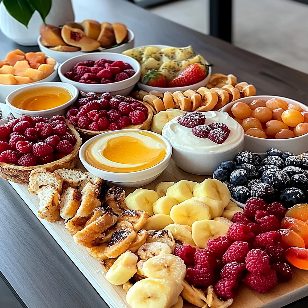 Vibrant Colorful Breakfast Spread for a Bright Morning