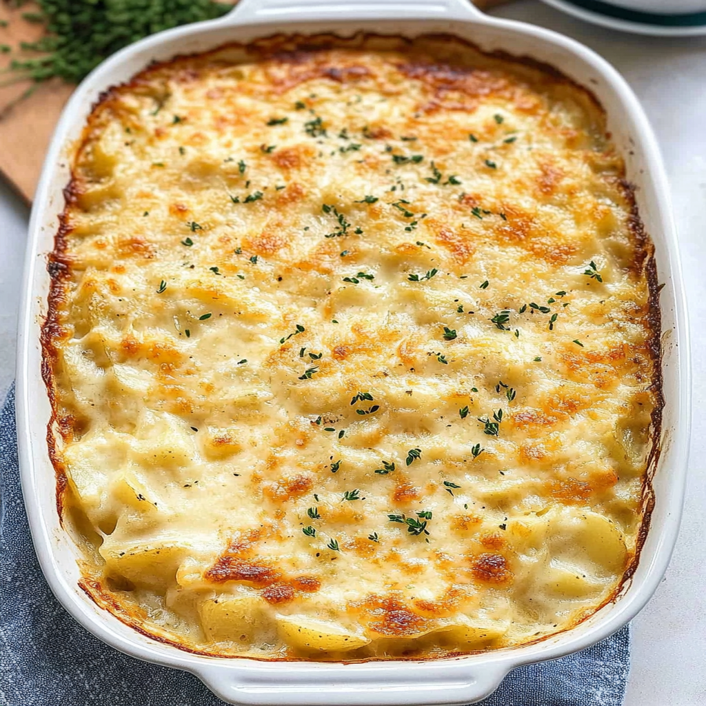 Gouda Cheddar Parmesan Scalloped Potatoes Au Gratin