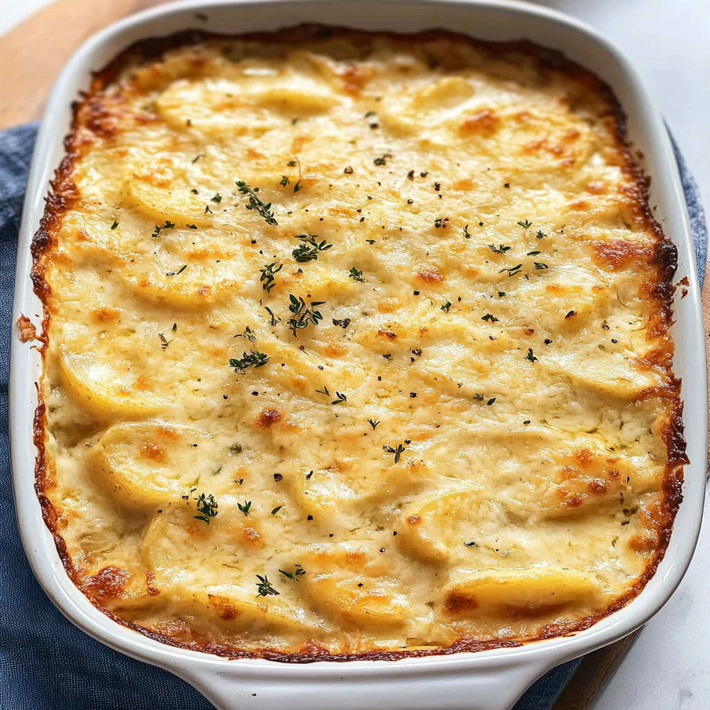 Gouda Cheddar Parmesan Scalloped Potatoes Au Gratin