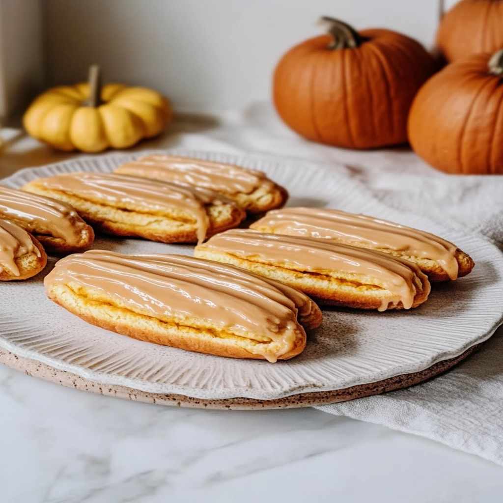 Salted Caramel Pumpkin Eclairs