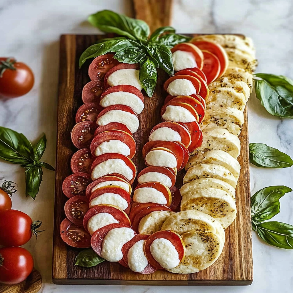 Candy Cane Caprese Board