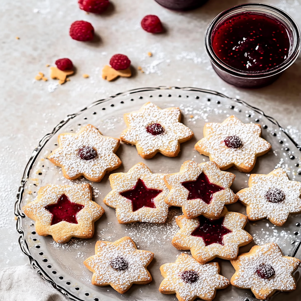 Linzer Cookies with Raspberry Jam