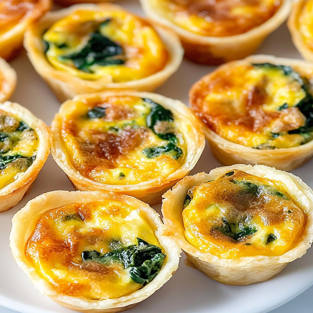 Mini Quiches with Spinach and Cheese
