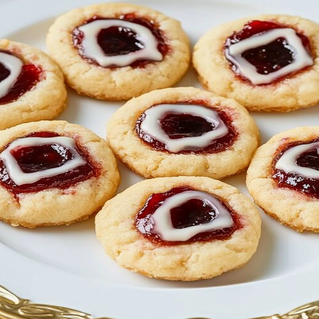 Raspberry Almond Jam Thumbprint Cookies