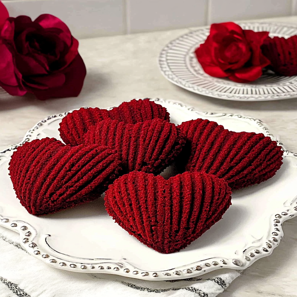 Heart-Shaped Red Velvet Madeleines