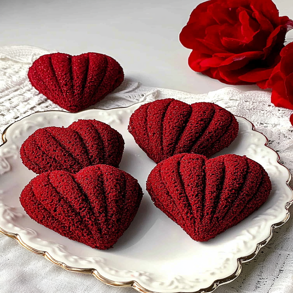 Heart-Shaped Red Velvet Madeleines