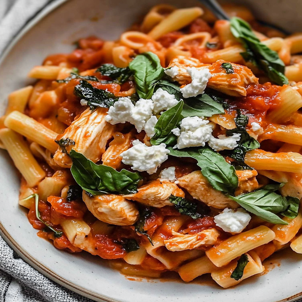 Pasta Pomodoro with Chicken & Goat Cheese