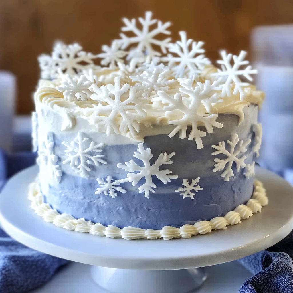 Simple Snowflake Cake