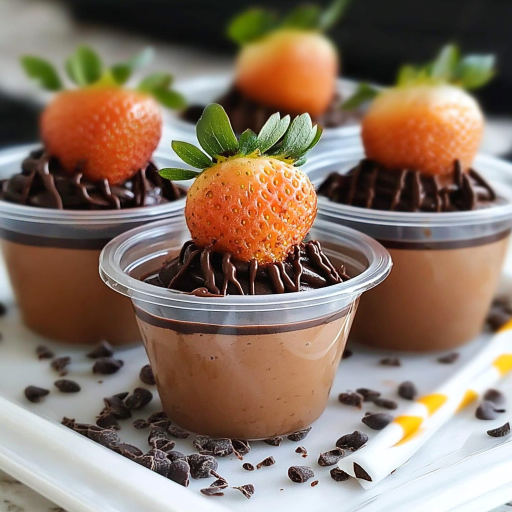 Strawberry Chocolate Pudding Cups