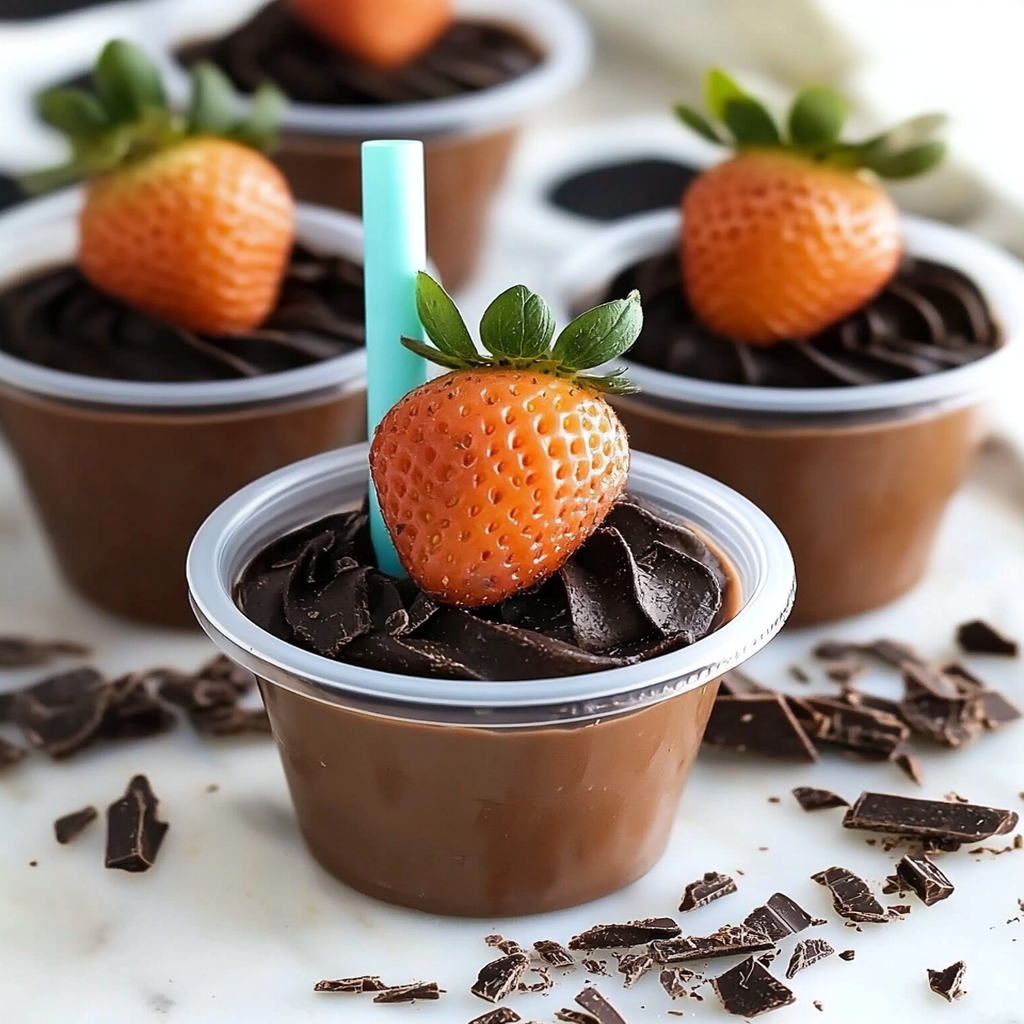 Strawberry Chocolate Pudding Cups