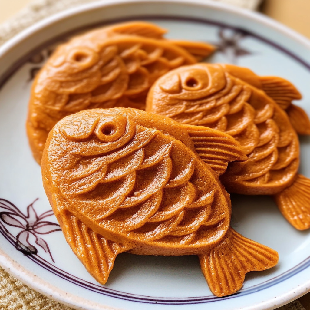 Taiyaki (Fish-Shaped Custard or Red Bean Pastry)