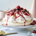 Turkish Delight Pavlova with Raspberry Sherbet