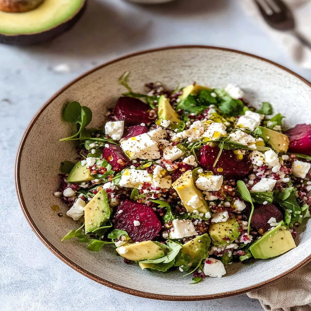 Beet Salad with Avocado and Feta