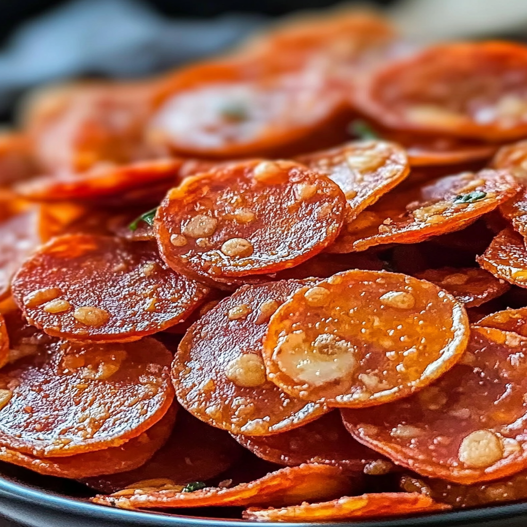 Crispy Pepperoni Cheese Snacks