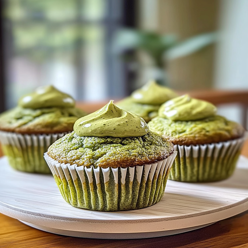 Fluffy Matcha Muffins