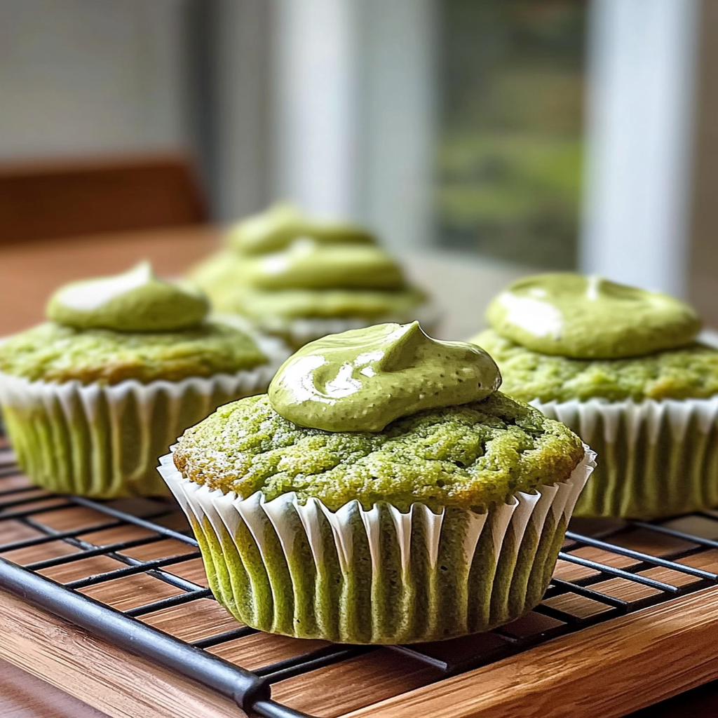 Fluffy Matcha Muffins