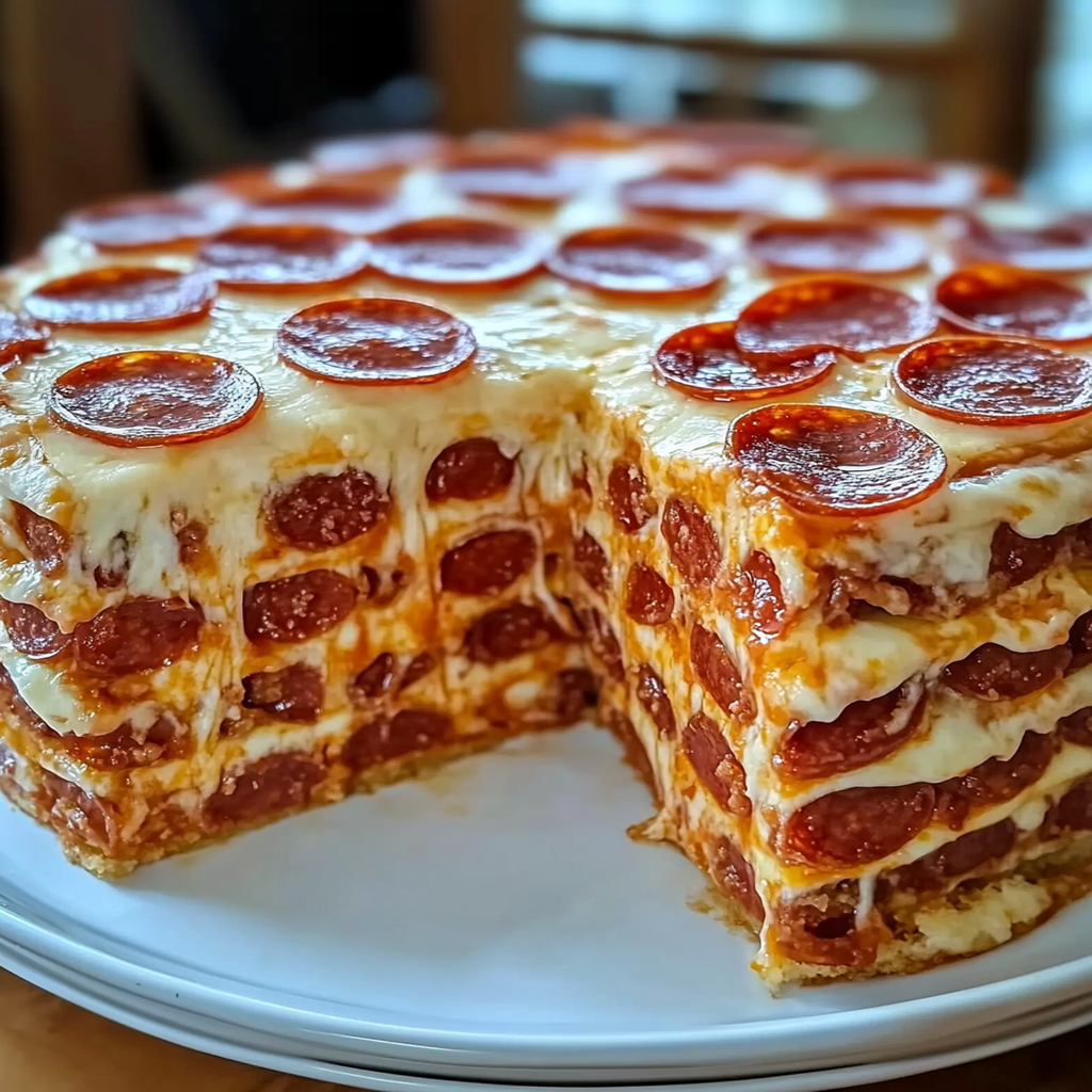 Pepperoni Pizza Layer Cake