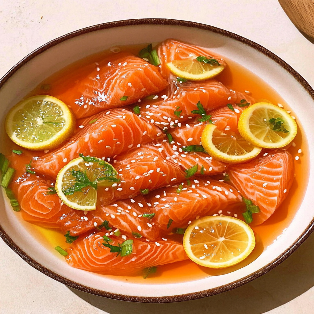 Salmon Crudo with Citrus Soy Dressing