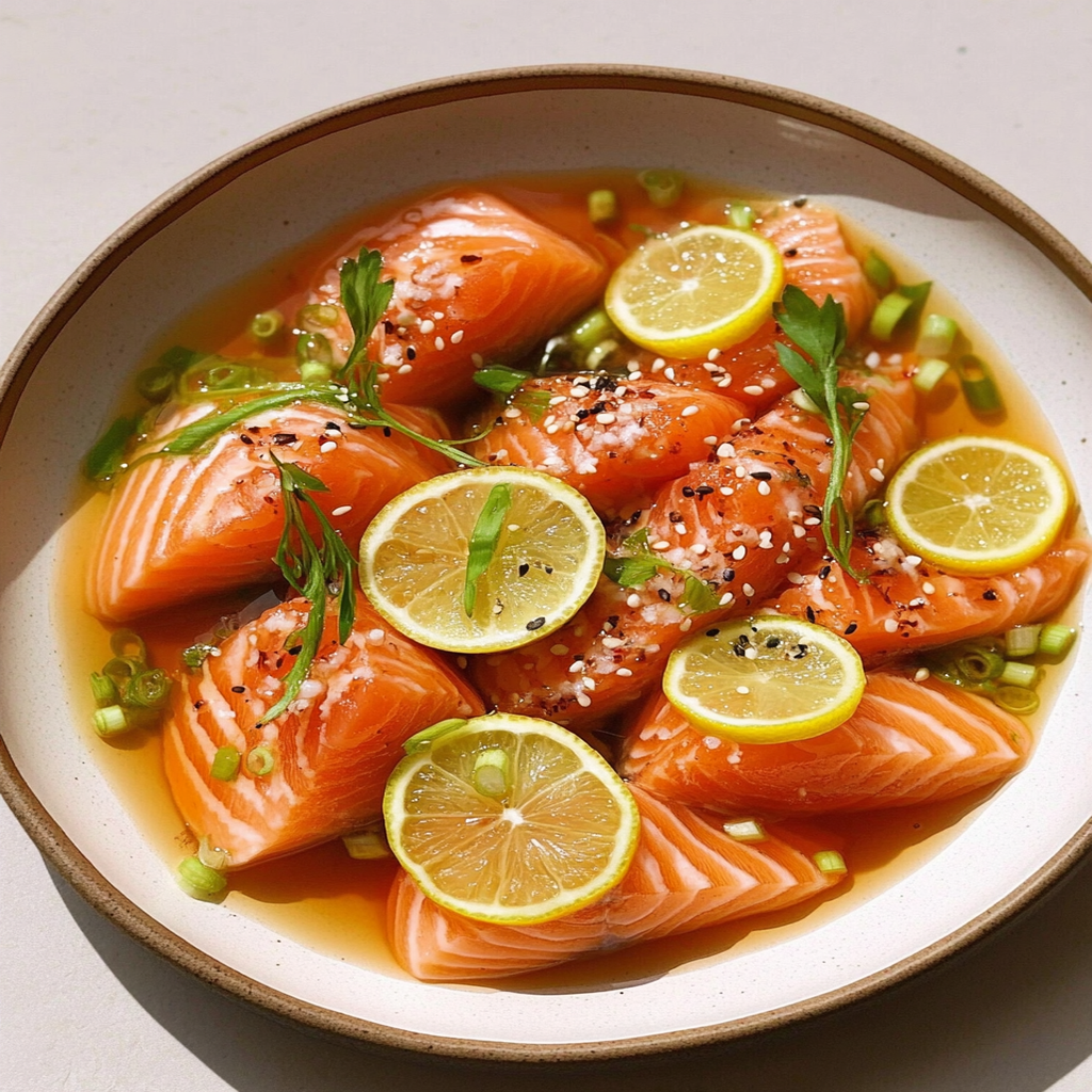 Salmon Crudo with Citrus Soy Dressing