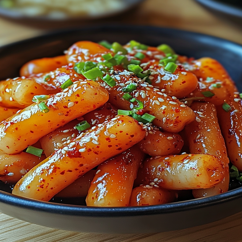 Spicy Korean Rice Cakes (Tteokbokki)