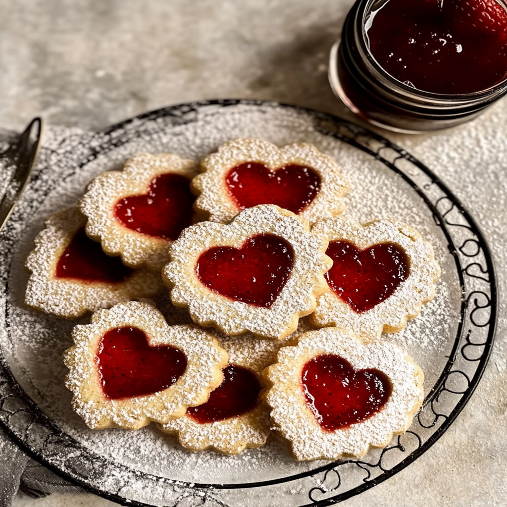Strawberry Jam Linzer Cookies