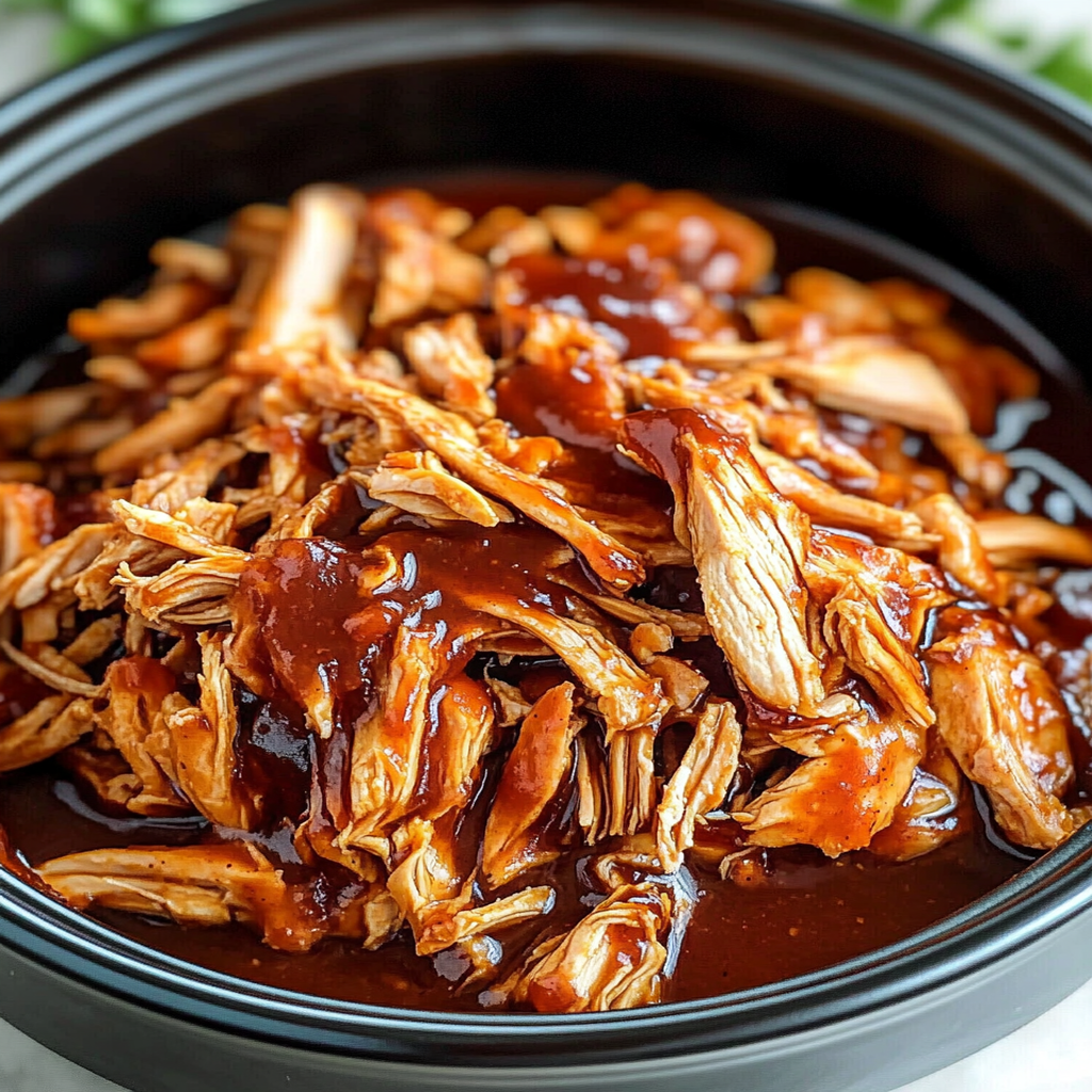 Super Simple Slow Cooker Shredded BBQ Chicken